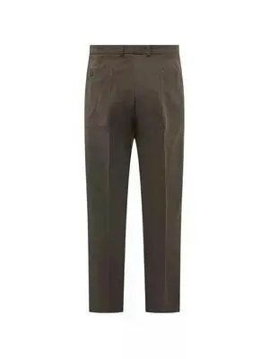 HOSIO Patch-pocket Pleated Trousers - Brown