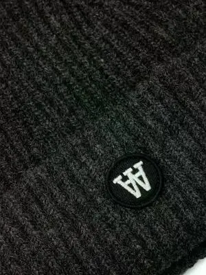 Wood Wood Ribbed-knit Logo-patch Beanie Hat
