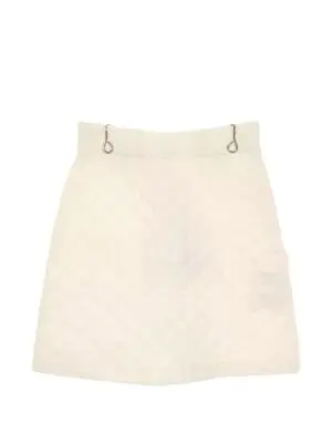 Fendi Silk Quilted Skirt - Neutrals