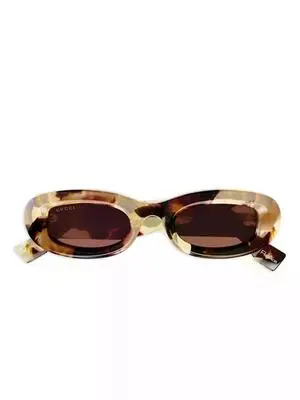 Gucci Oval-frame Sunglasses - Brown