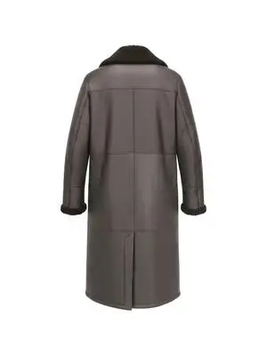 Isaia Shearling-collar Single-breasted Coat - Black