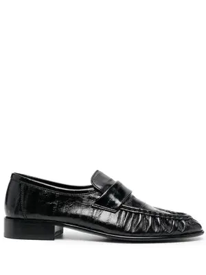 THE ROW Soft Leather Loafers - Black