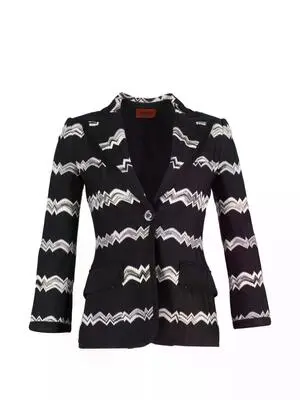 Missoni Zigzag-print Single-breasted Blazer - Black