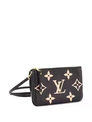 LOUIS VUITTON Double Zip Pochette Bicolor Monogram Empreinte Giant Crossbody Bag
