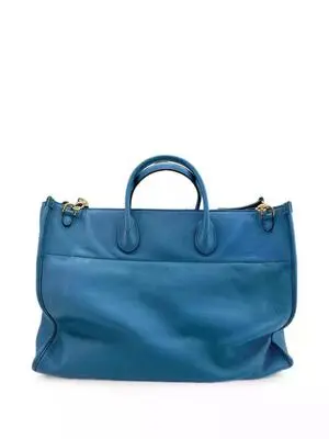 Gucci 2000s Leather Tote Bag - Blue
