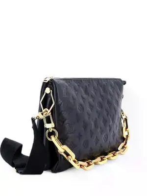 LOUIS VUITTON Coussin Bag Monogram Embossed Lambskin Mm Crossbody Bag - Black
