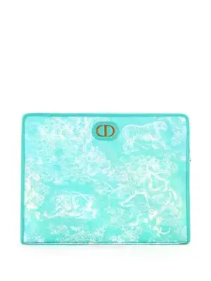 DIOR 30 Montaigne Zip Pouch Jacquard Canvas Medium Clutch Bag