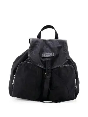 Gucci Double Pocket Gg Nylon Backpack - Black