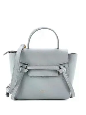 Celine Belt Bag Pico Shoulder Bag In Textured Leather - Blue