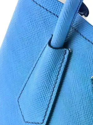 Prada Cuir Double Saffiano Leather Small Tote Bag - Blue