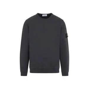 Stone Island Cotton Crewneck Sweatshirt With Detachable Compass Badge - Gray
