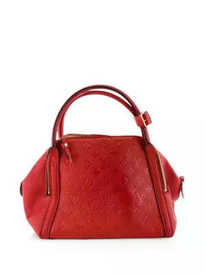 LOUIS VUITTON Monogram Empreinte Leather Mm Satchel Handbag - Red