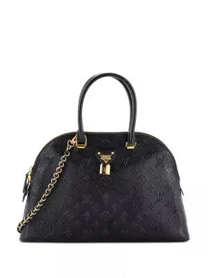 LOUIS VUITTON Embossed Monogram Midnight Canvas Satchel - Black