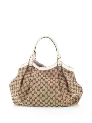 Gucci Sukey Gg Canvas With Leather Large Tote Bag - Brown