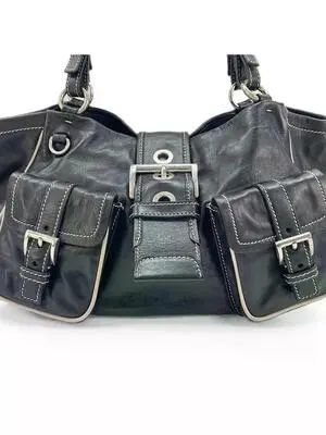 Prada 2000s Buckled Leather Tote Bag
