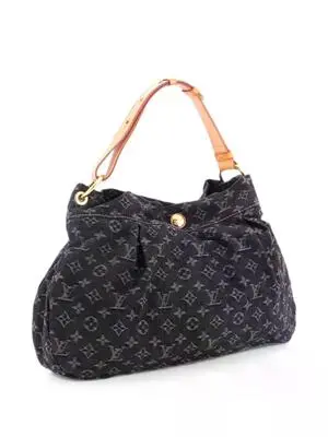 LOUIS VUITTON Denim Pm Hobo Bag - Black