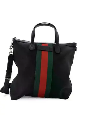 Gucci Web Zip Techno Canvas Medium Tote Bag