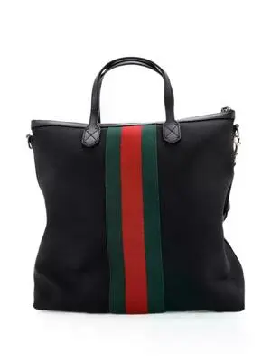 Gucci Web Zip Techno Canvas Medium Tote Bag
