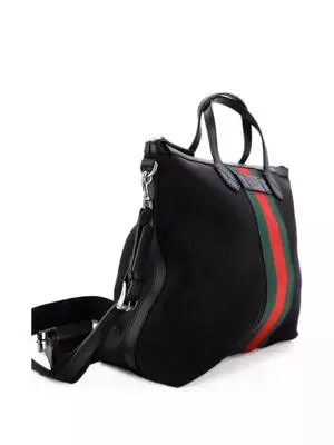 Gucci Web Zip Techno Canvas Medium Tote Bag