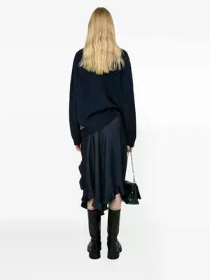Zadig&Voltaire Asymmetric Ruffled Midi Skirt - Blue