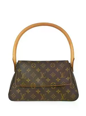 LOUIS VUITTON Monogram Canvas Mini Looping Top Handle Bag - Brown