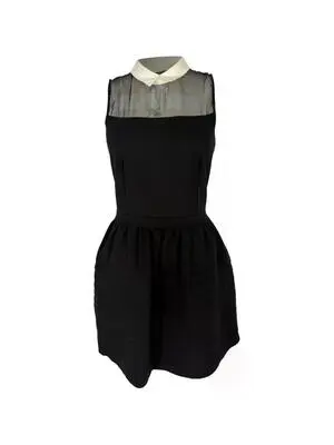 Maje Eponime Collared Mini Dress - Black