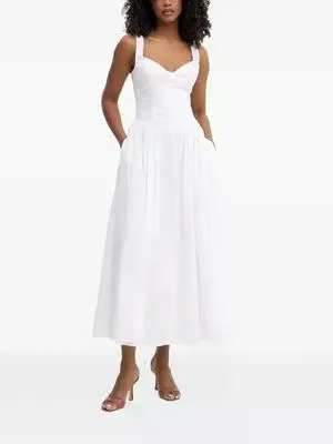 Bardot Theodora Lace-up Flared Maxi Dress