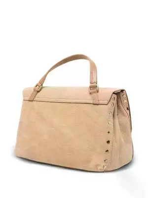 ZANELLATO Postina Jones Stud-embellished Leather Tote Bag - Neutrals