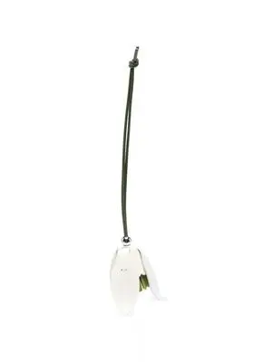 JW Anderson Flower Pendant Leather Keyring - White
