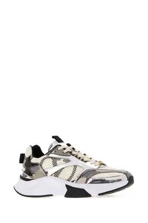 Valentino Garavani Mesh And Leather Sneakers - Multicolor