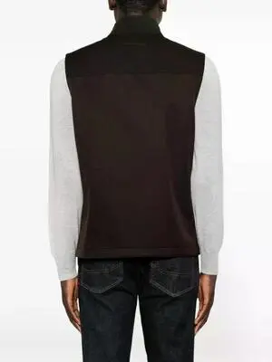 Zegna Leather-trim Button-up Gilet