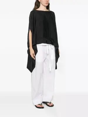 MOUTAKI Asymmetric Cape-style Blouse