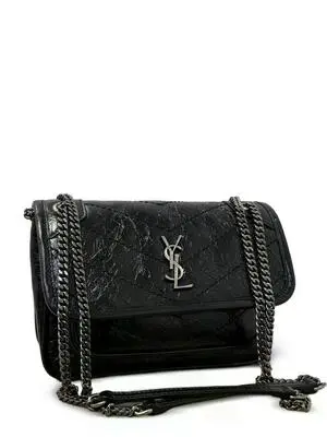 Saint Laurent Niki Mini Bag In Leather - Black