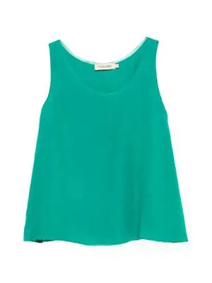 MOUTAKI Sleeveless Scoop Neck Blouse - Green