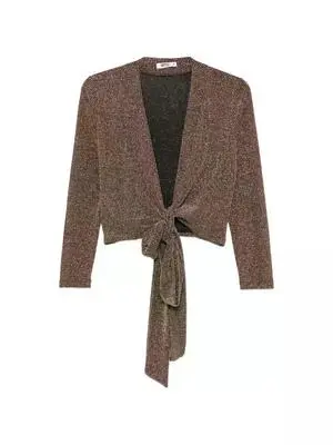 SIYU Check-pattern Wrap-fastening Top - Brown