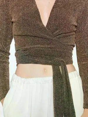 SIYU Check-pattern Wrap-fastening Top