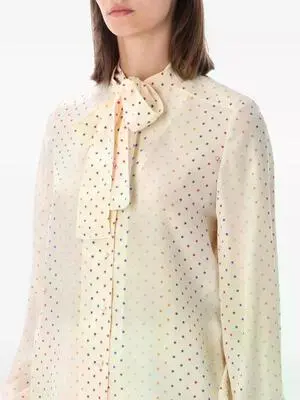 Valentino Garavani Star-print Pussy-bow Blouse