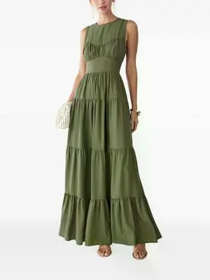 ST MRLO Tiered Sleeveless Maxi Dress - Green