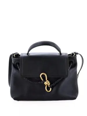 Bottega Veneta Ciao Ciao Top Handle Bag Leather With Intrecciato Detail Small Satchel - Black