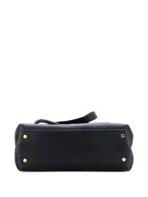 Bottega Veneta Top Handle Bag With Intrecciato Detail - Black