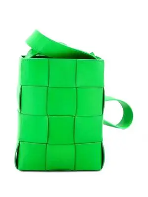 Bottega Veneta Cassette Phone Holder Maxi Intrecciato Leather Crossbody Bag - Green