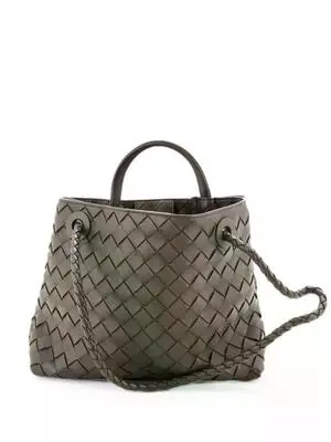 Bottega Veneta Andiamo Top Handle Bag Intrecciato Nappa Small Satchel - Green