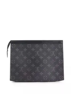 LOUIS VUITTON Pochette Voyage Monogram Eclipse Canvas Mm Clutch Bag