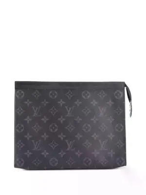 LOUIS VUITTON Pochette Voyage Monogram Eclipse Canvas Mm Clutch Bag - Black
