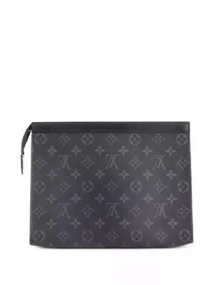 LOUIS VUITTON Pochette Voyage Monogram Eclipse Canvas Mm Clutch Bag - Black