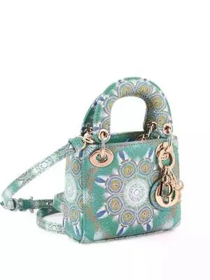 Dior In Lights Lady Bag Embroidered Painted Calfskin Micro Crossbody Bag - Blue
