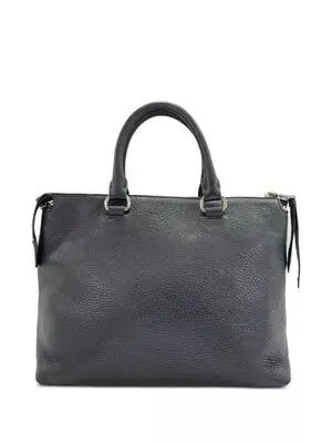 Prada Logo Plaque Top Handle Bag - Black