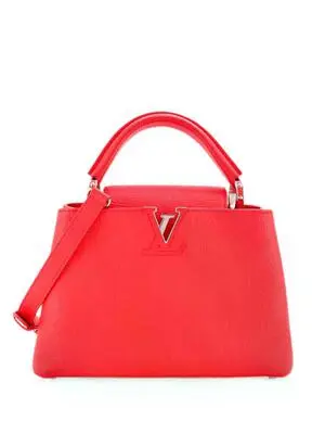 LOUIS VUITTON Capucines Bag Leather Bb Satchel - Red
