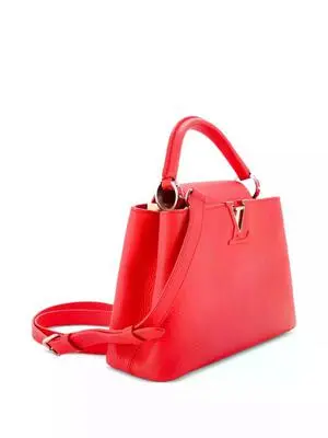 LOUIS VUITTON Capucines Bag Leather Bb Satchel - Red