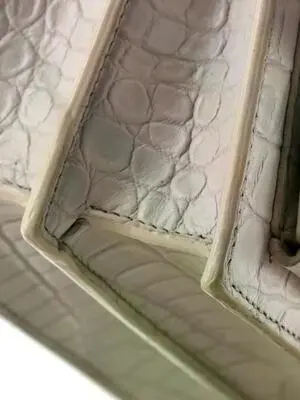 Saint Laurent Sunset Crocodile Embossed Leather Medium Crossbody Bag - Neutrals